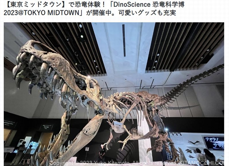 【HugKum】【東京ミッドタウン】で恐竜体験！「DinoScience 恐竜科学博 2023@TOKYO MIDTOWN」が開催中。可愛いグッズも充実 - KITAMOCCHI TIMES